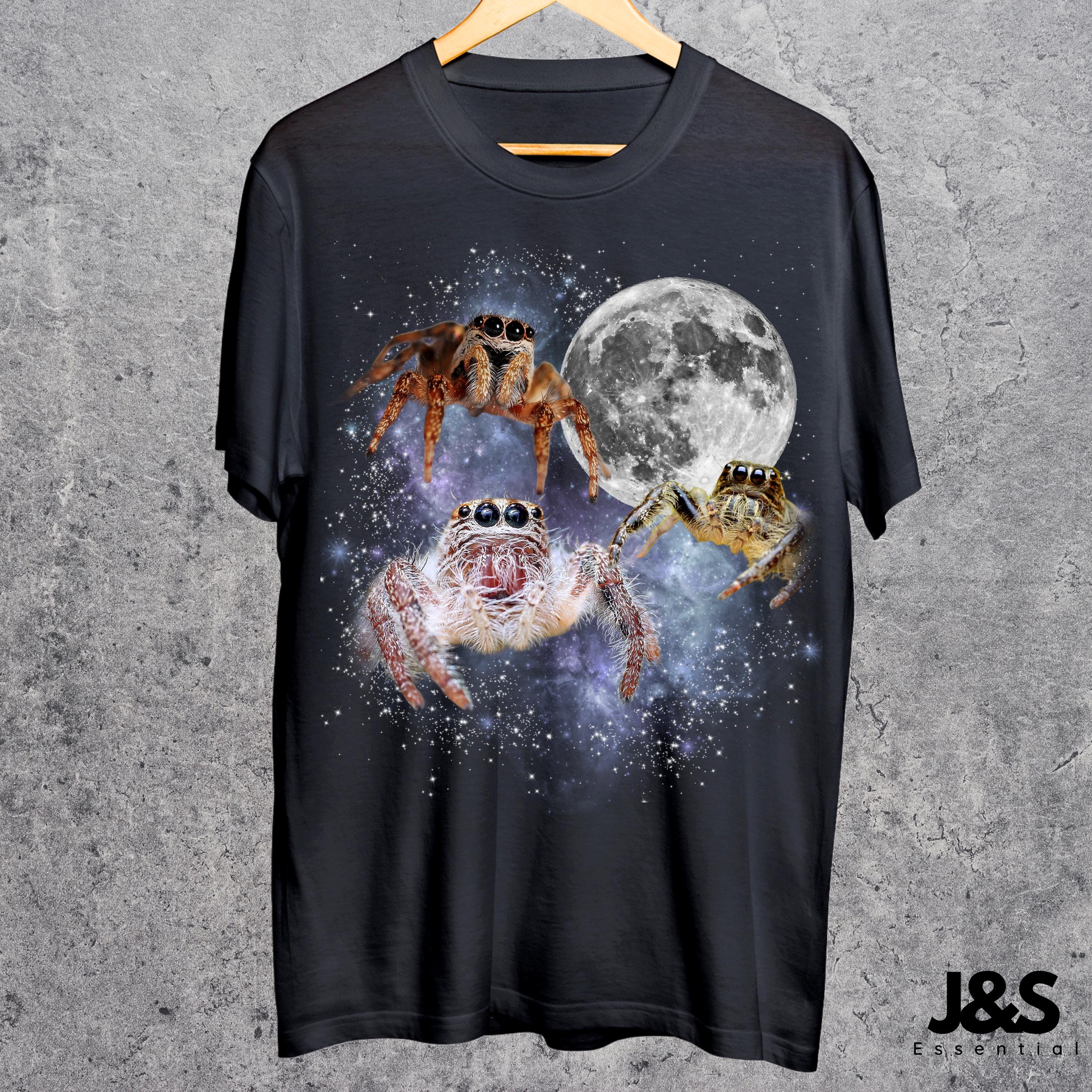 Three Spider Retro Graphic T-shirts, Vintage Halloween Moon Tshirt ...