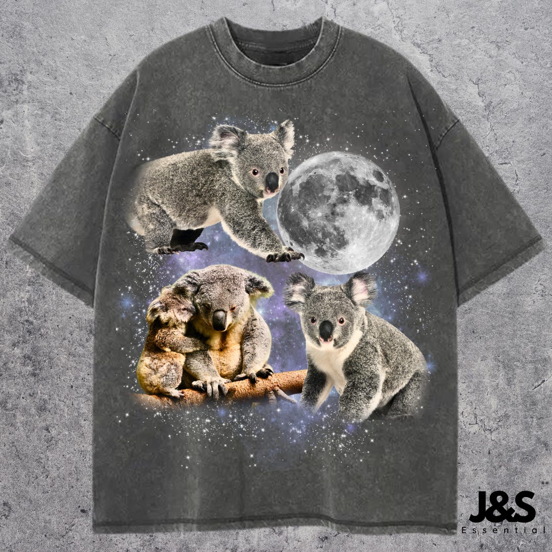 Three Koala Retro Graphic T-shirts, Vintage Koala Moon Tshirt, Koala ...