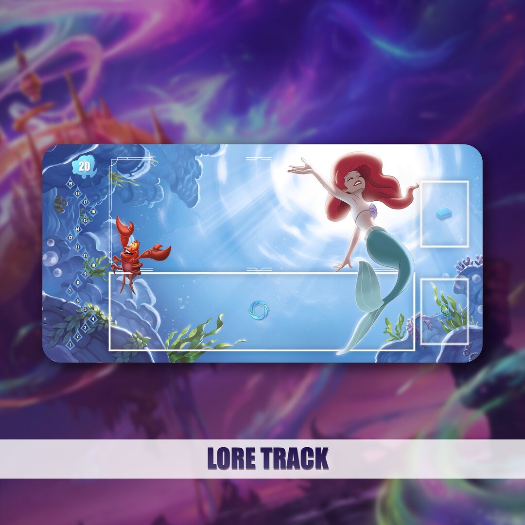 Playmat TCG Lorcana - Little Mermaid (with or Without Zones) Stitched ...