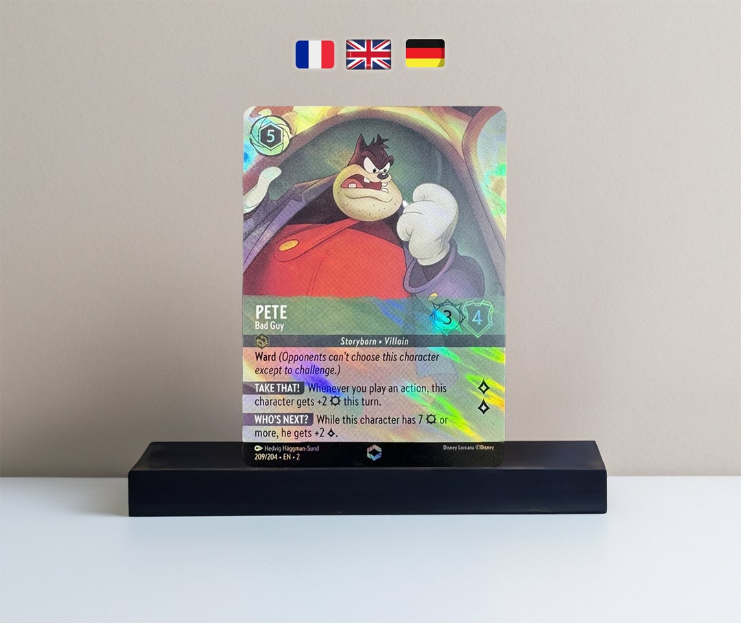 Lorcana Proxy Card | Pete - Bad Guy - Etsy