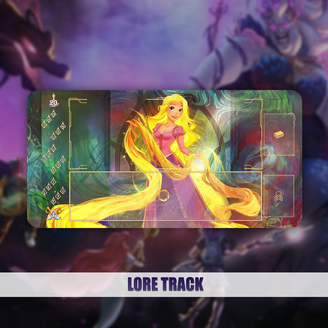 Playmat TCG Lorcana - Rapunzel (with or Without Zones) Stitched Edges ...