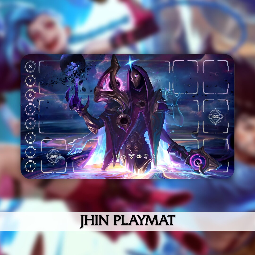 Playmat Lol Riftbound TCG – Jhin (with or Without Zones) Stitched Edges, 24 X 14, (600 X 350 Mm ...