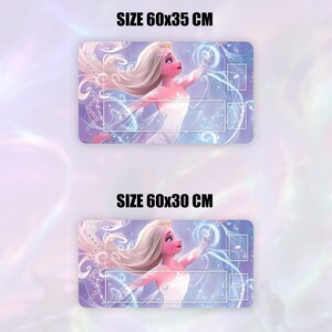 Playmat TCG Lorcana - Elsa Snow Queen (with or Without Zones) Stitched ...