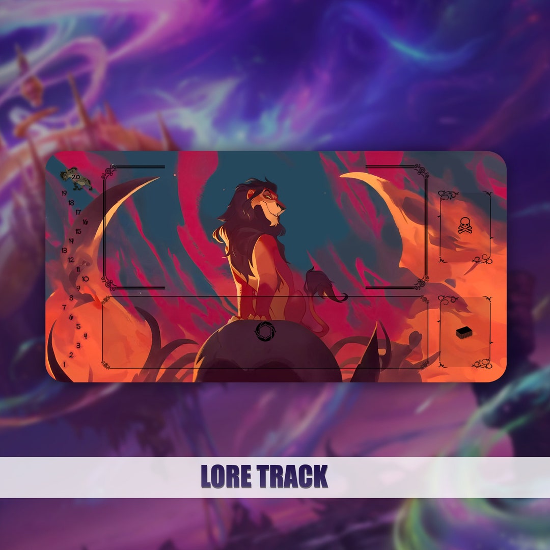 Playmat TCG Lorcana - Scar (with or Without Zones) Stitched Edges, 24 X ...