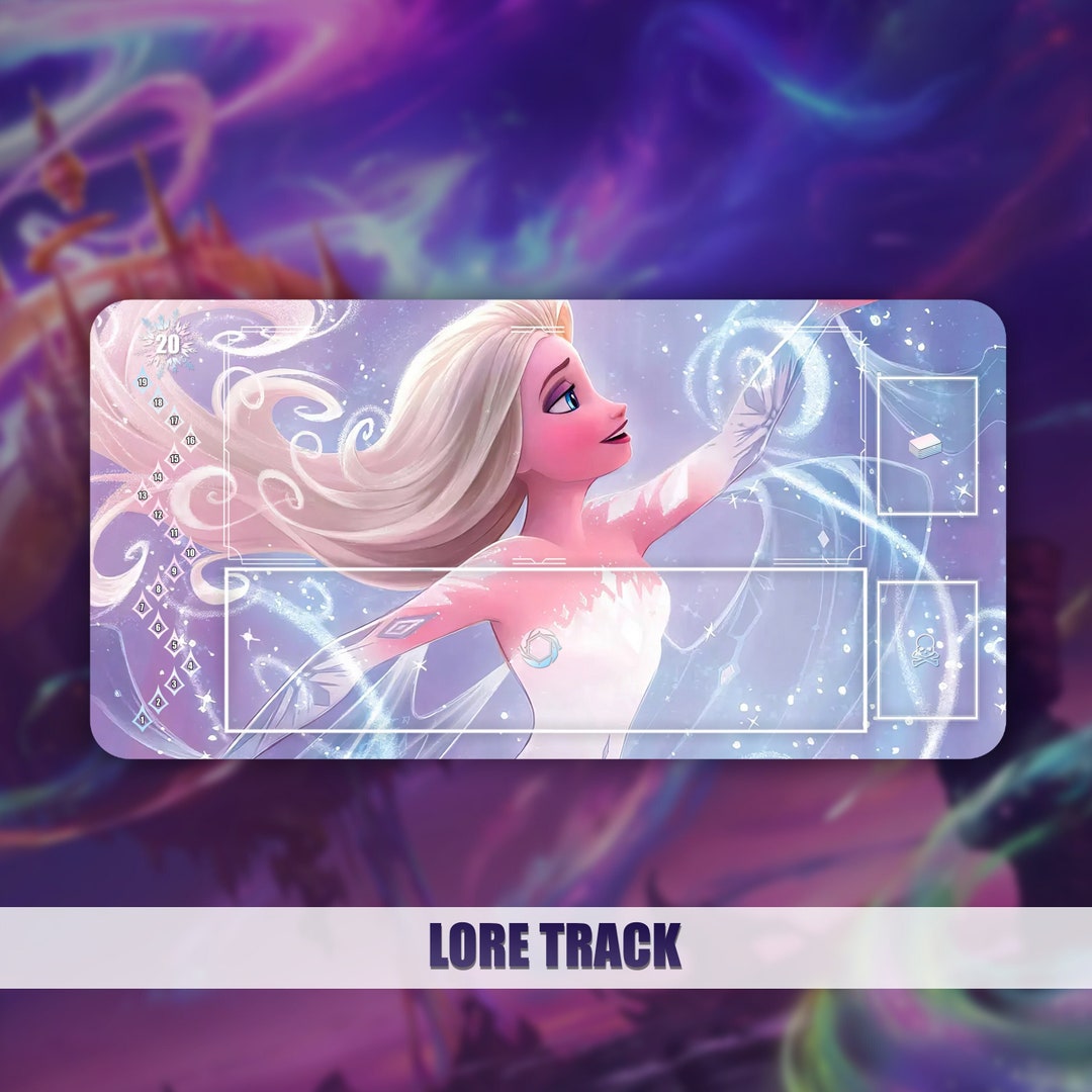 Playmat TCG Lorcana - Elsa Snow Queen (with or Without Zones) Stitched ...