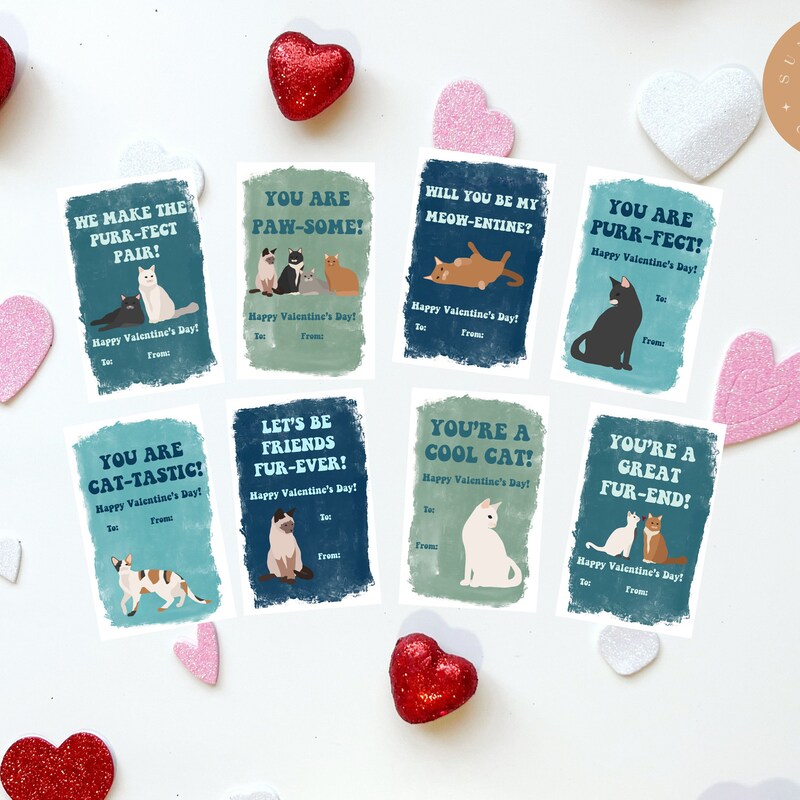 Cat Valentine Card - Etsy