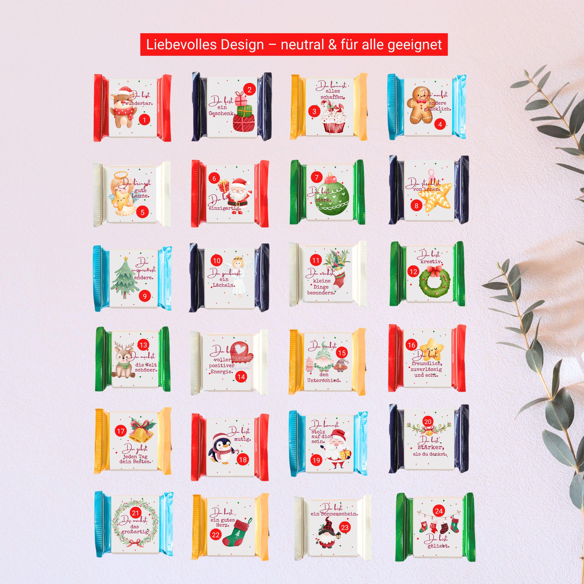 Advent Calendar With 24 Printable Templates of Ritter Sport Mini ...