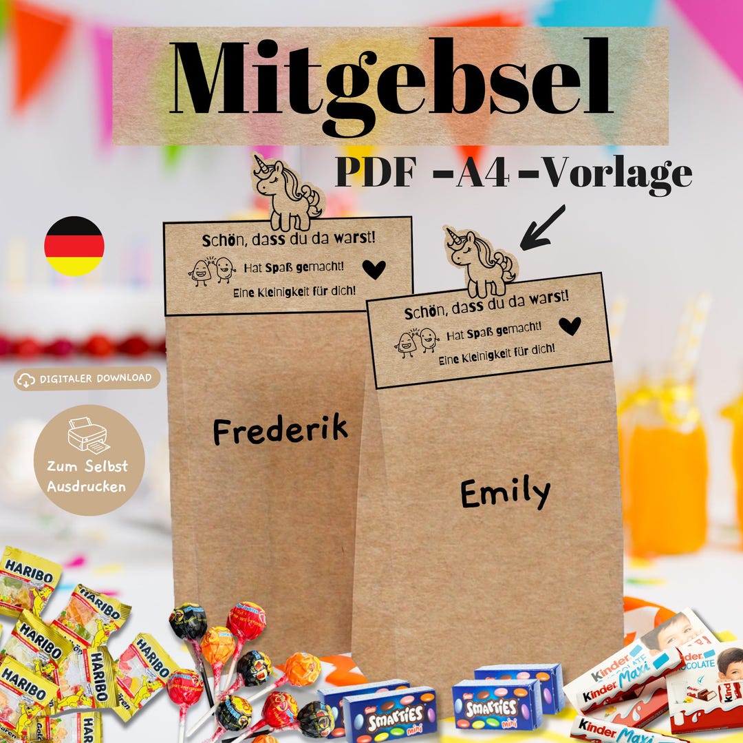 Unicorn Moth Party Bag Template for Children's Birthdays - Useful Ideas ...