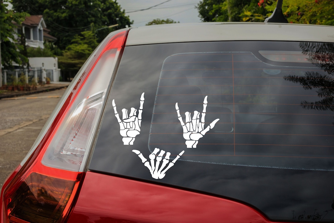 Skeleton Hands Sticker Pack - Set of 3 Vinyl Decals - Mix Your Colors ...