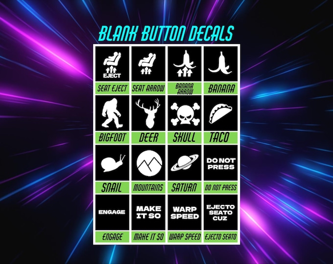 Funny Button Sticker Vinyl Decal for Car, Blank Space, Eject, Banana ...