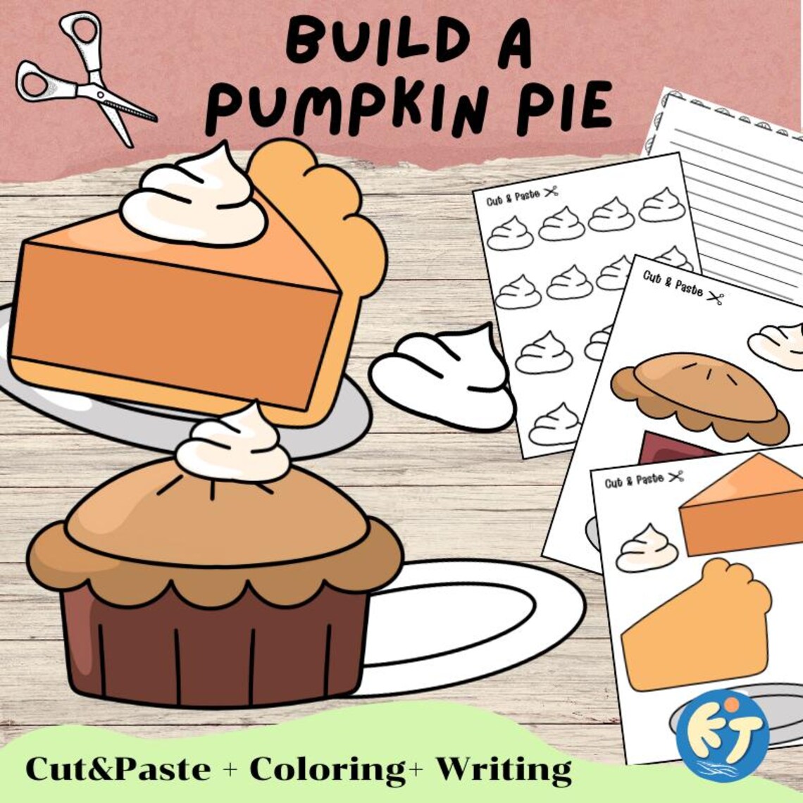 Build a Pumpkin Pie Craft | Cozy Fall / Autumn Pumpkin | Cut and Paste ...