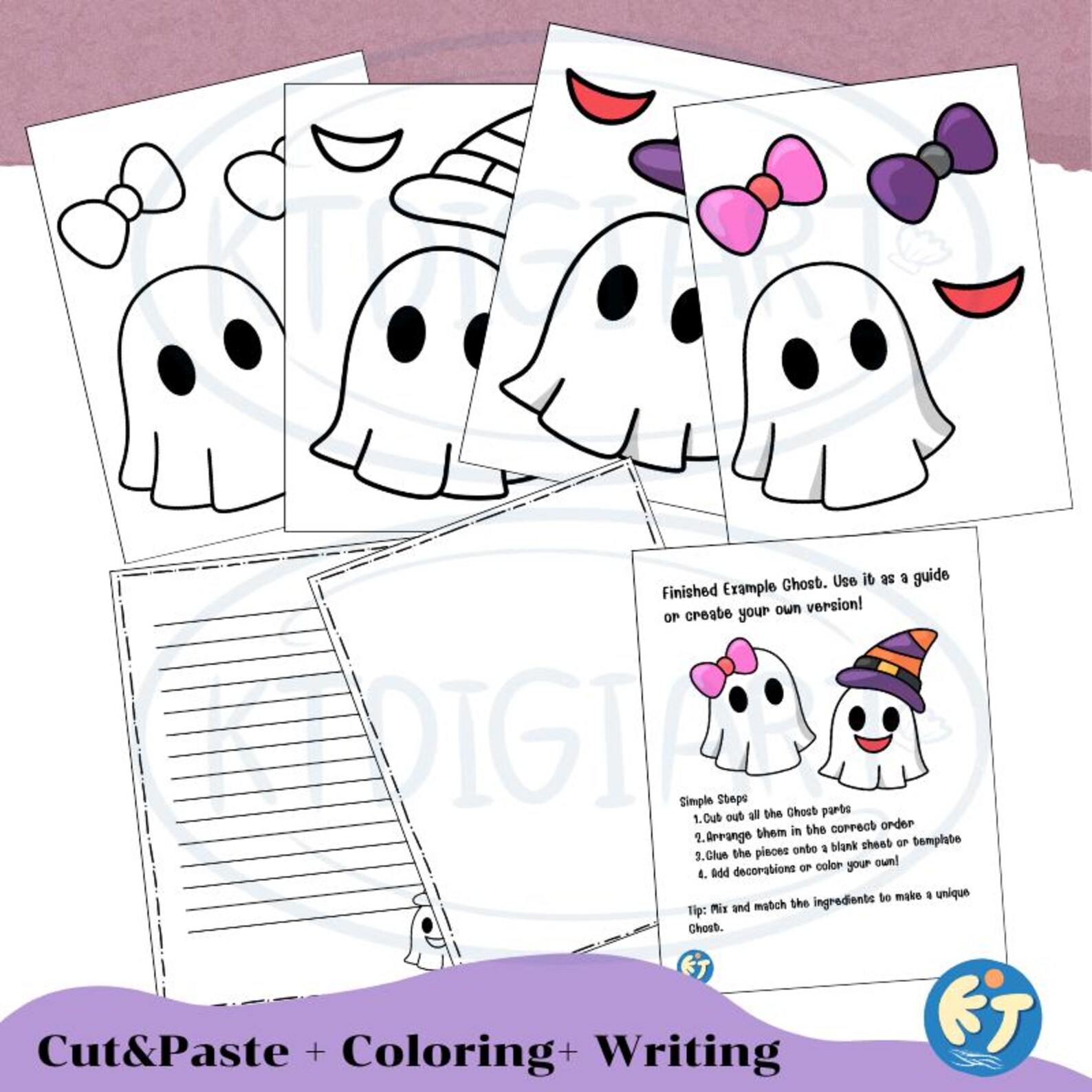 Build a Ghost Craft | Printable Halloween Craft | Spooky Ghost Craft - Etsy
