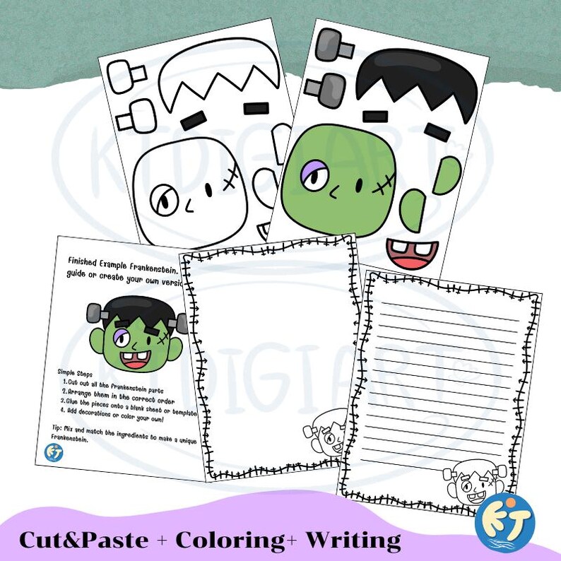 Build a Frankenstein Craft for Kids | Halloween Craft | Monster Cut and ...