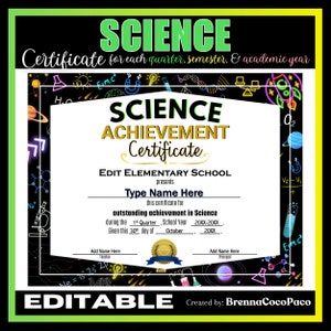 New Editable a-b Honor Roll Certificate 1 Each Quarter, Semester ...