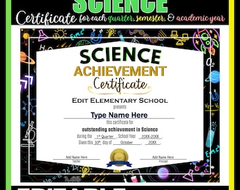 New Editable Mathematics Achievement Certificate | Math Certificate ...