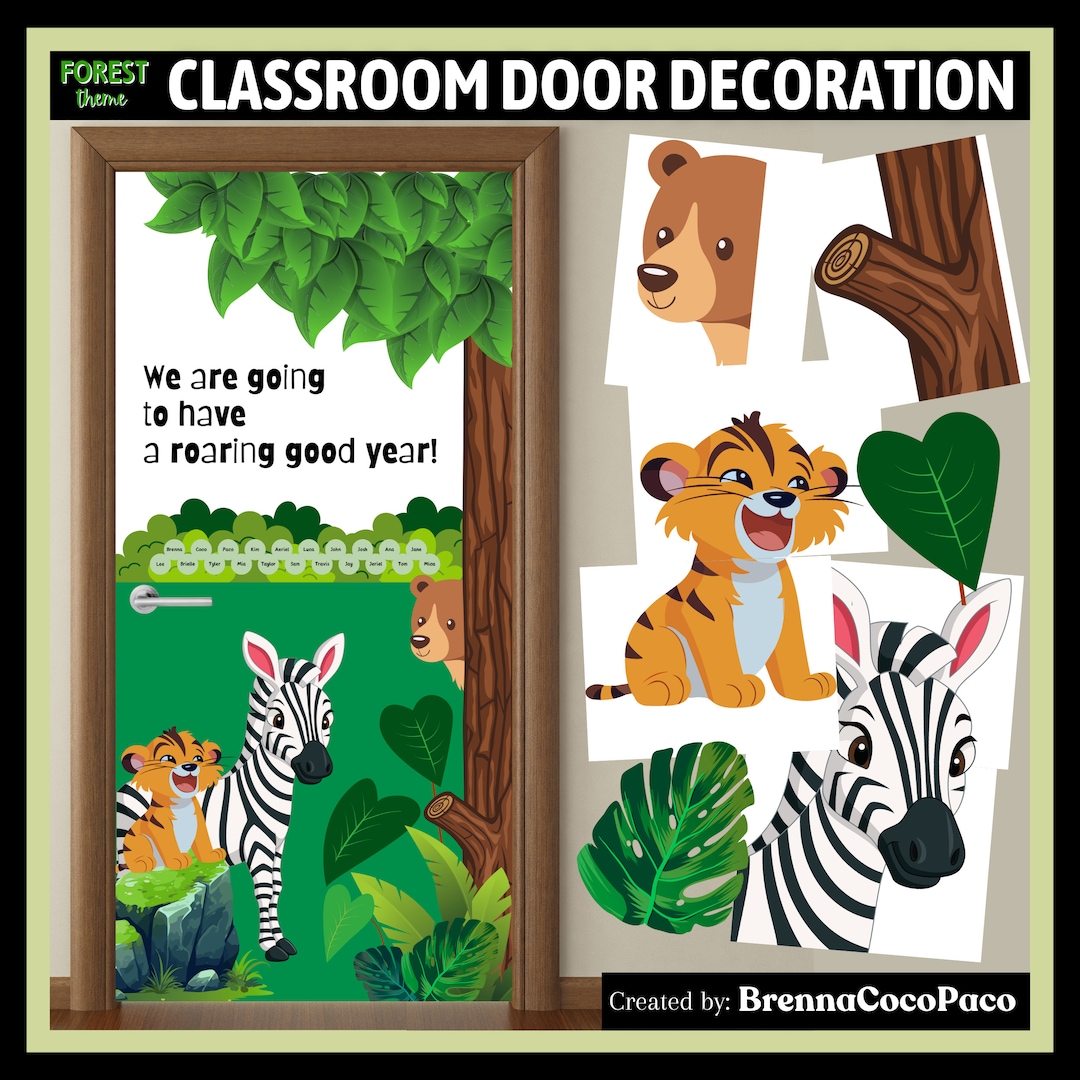 New Forest Themed or Jungle Themed Classroom Door Decoration With ...