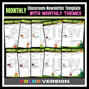 Forest Theme Class Newsletter Template W/ Spelling Words & Student of ...