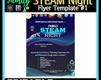 New Editable Family Reading Night Flyer Template | Unique School Flyers ...