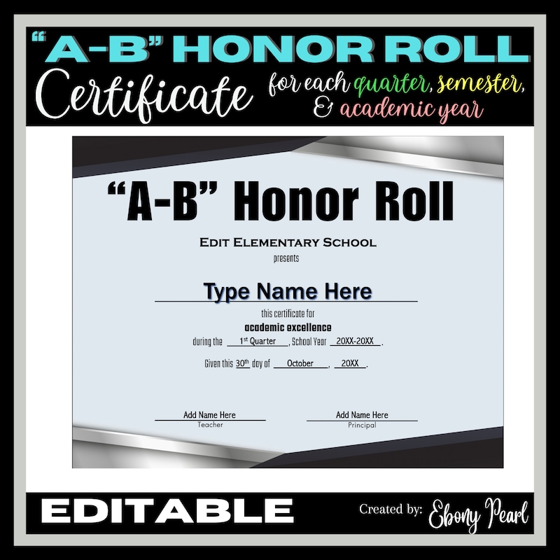 A/b Honor Roll - Etsy