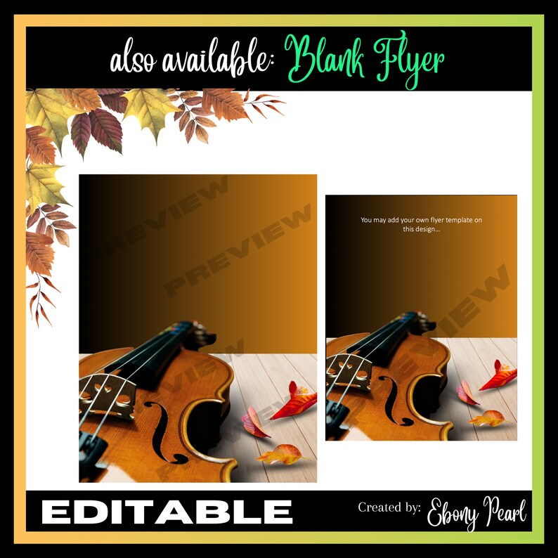 New Editable Fall Concert Flyer #1 | Unique Orchestra Concert Flyer ...