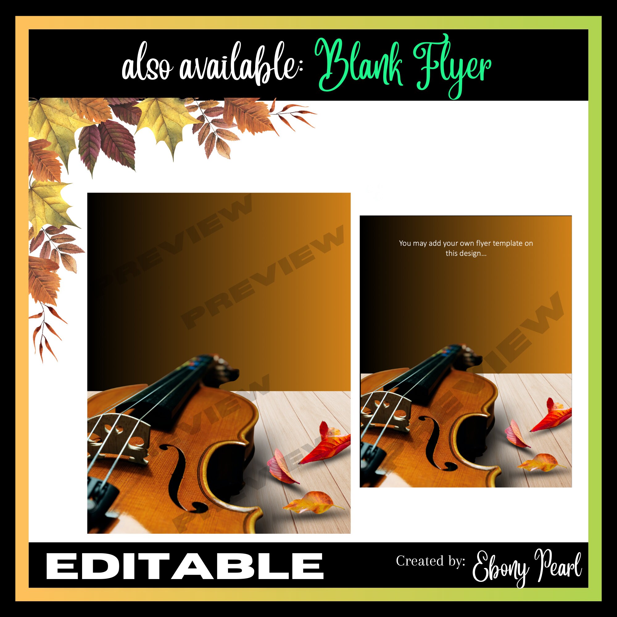 New Editable Fall Concert Flyer #1 | Unique Orchestra Concert Flyer ...