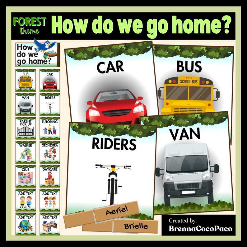 New Forest Themed How Do We Go Home Dismissal Chart | Jungle/forest ...