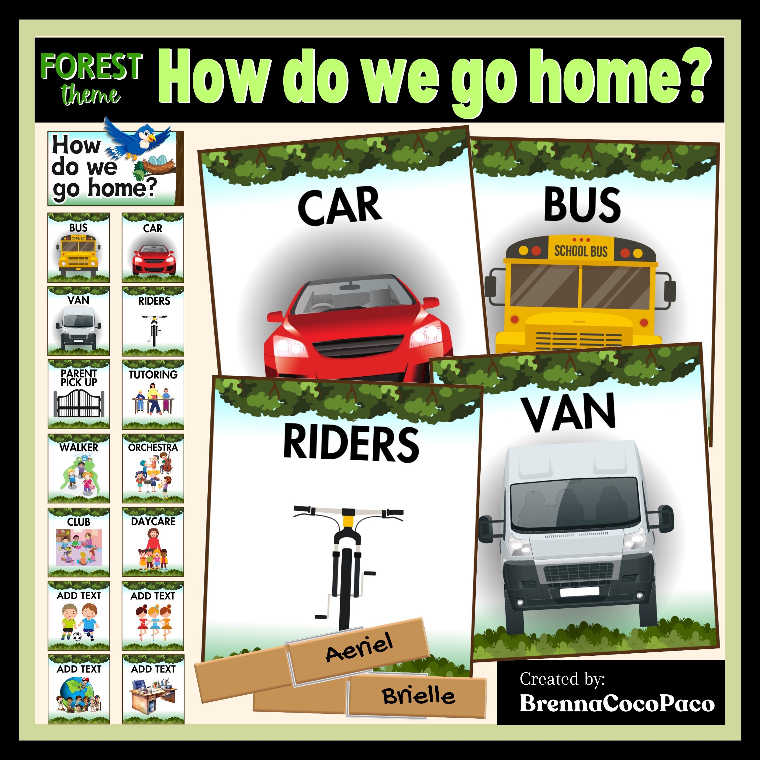 New Forest Themed How Do We Go Home Dismissal Chart Jungle/forest ...