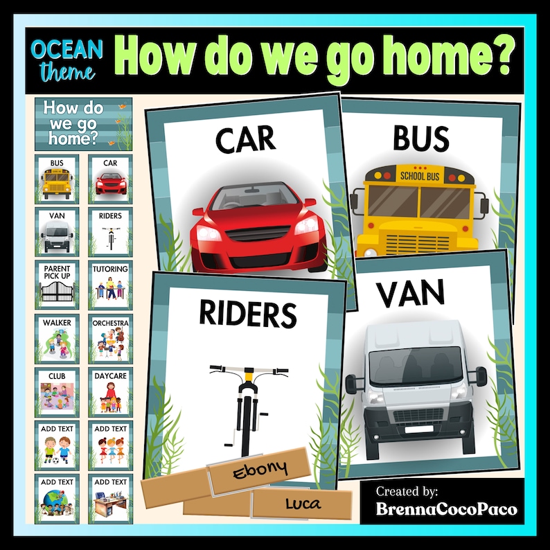 New Ocean Themed How Do We Go Home Dismissal Chart | Under the Sea ...