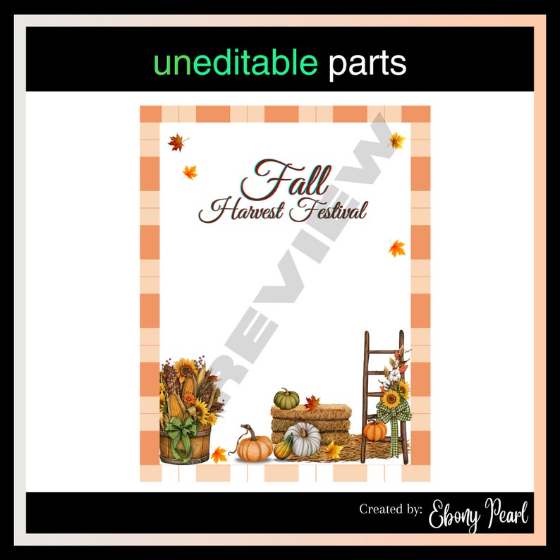 New! Editable Fall Harvest Festival Flyer Template #2 | Unique School ...