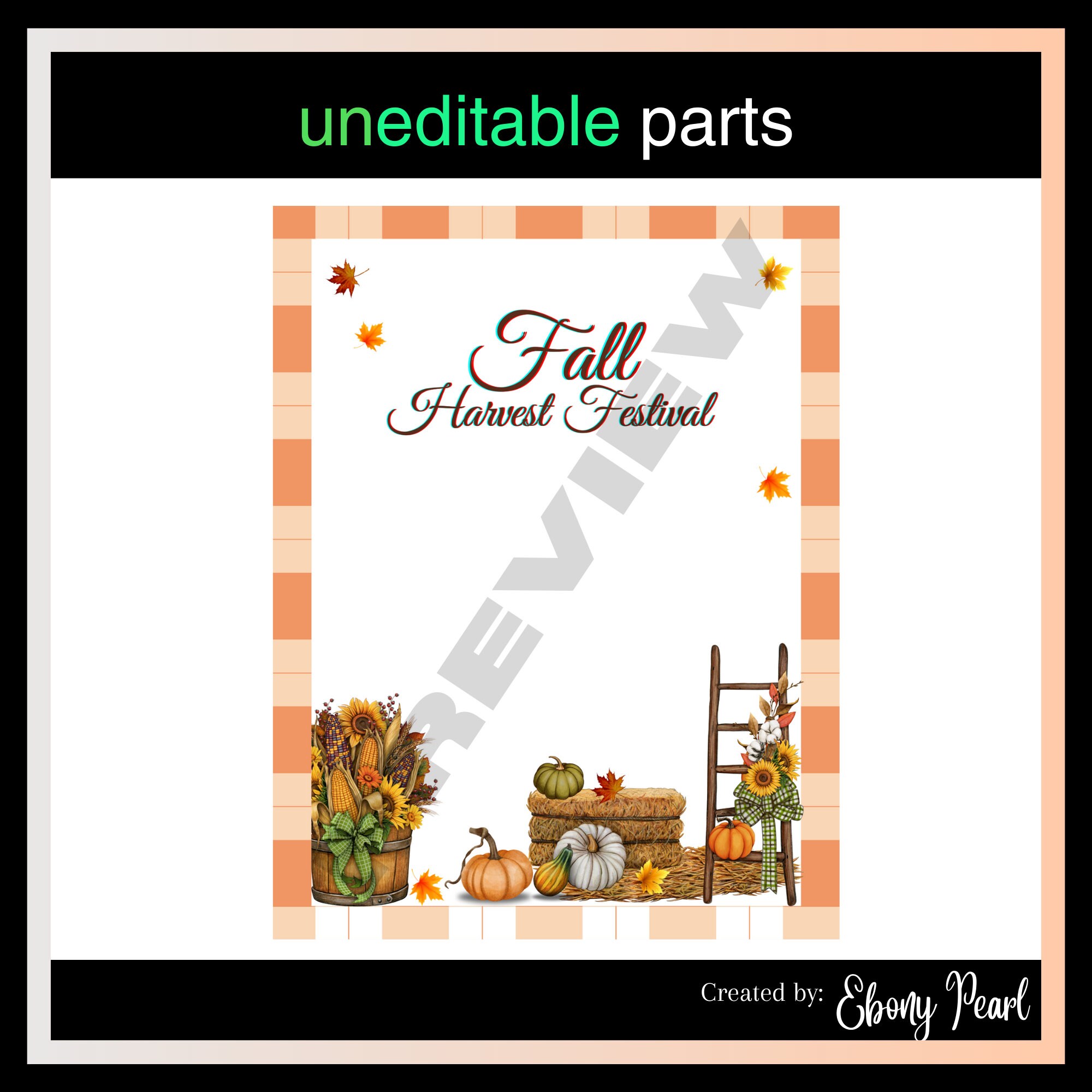 New! Editable Fall Harvest Festival Flyer Template #2 | Unique School ...