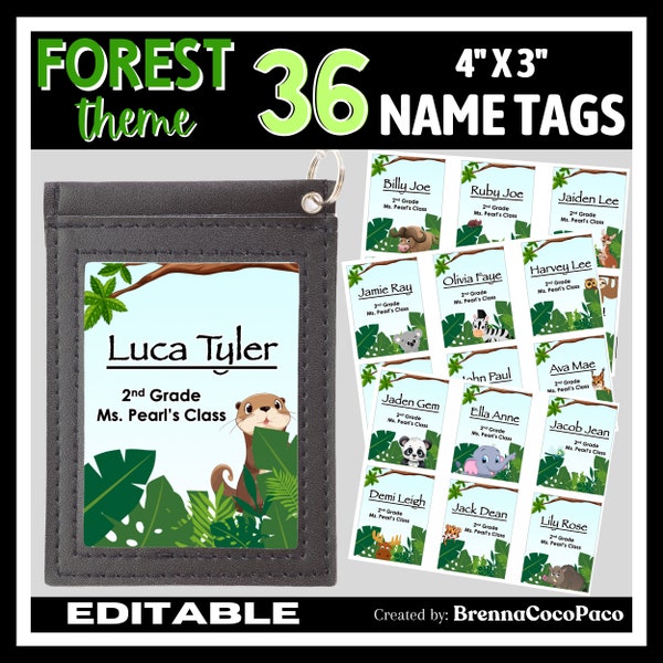 Forest Themed Name Tags - Etsy