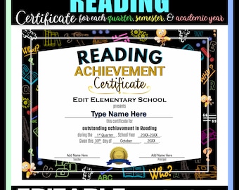 New! Editable "a-b" Honor Roll Certificate #1 | Each Quarter, Semester ...