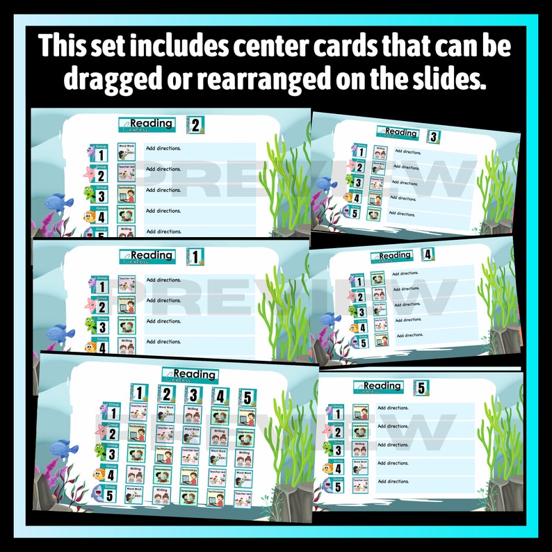 New Ocean Themed Reading ELA Lesson Slide Templates | Reading Class ...