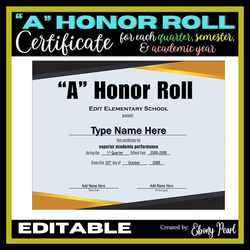 A/b Honor Roll - Etsy