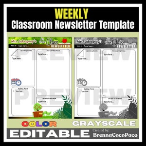 Forest Theme Class Newsletter Template W/ Spelling Words & Student of ...