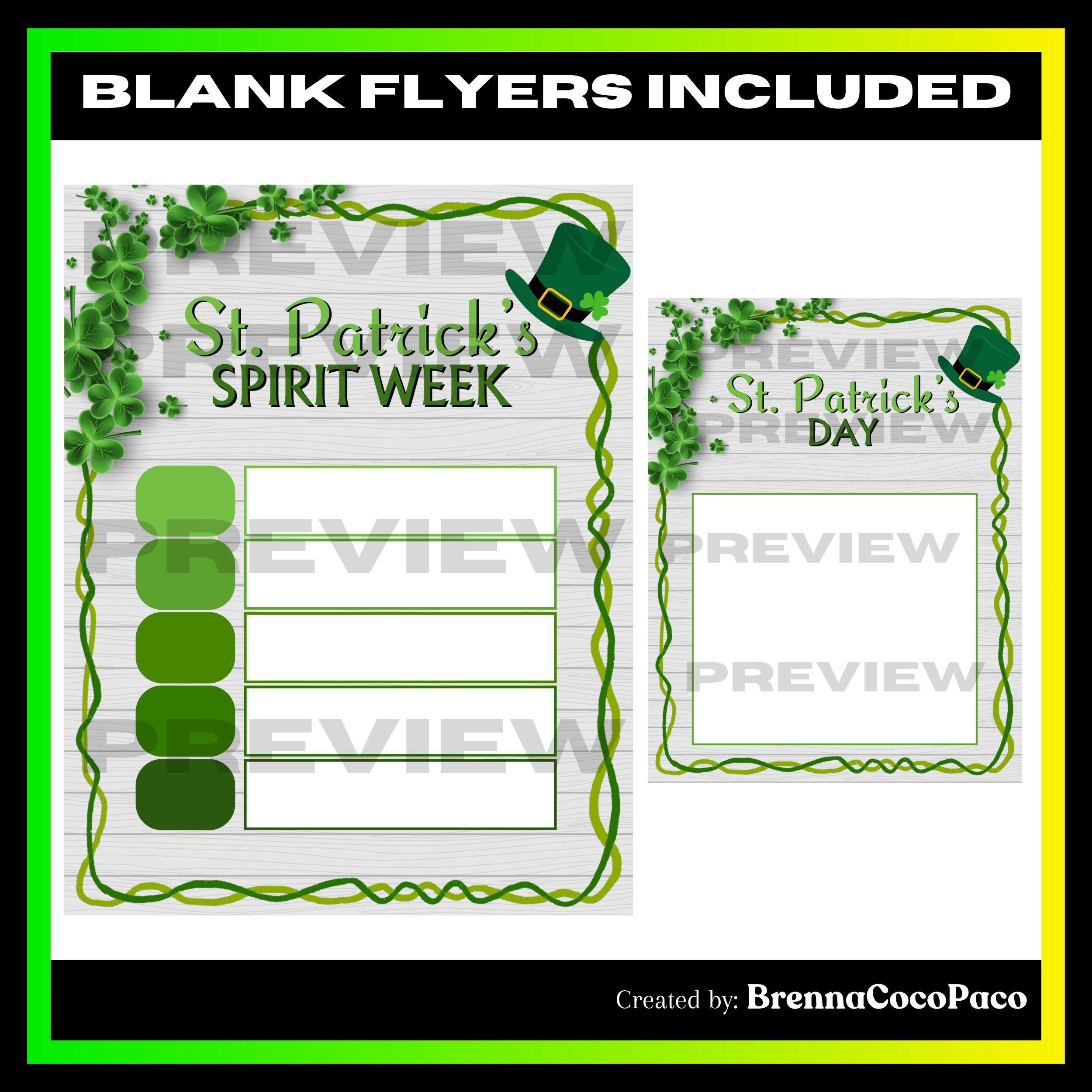 New St. Patrick's Spirit Week Flyer Template 1 St. Patrick's Day ...