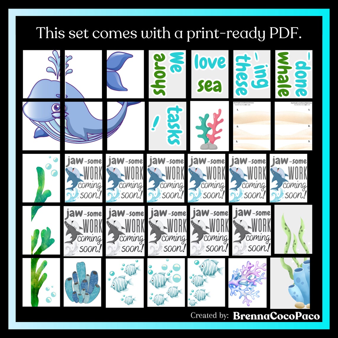 New Ocean Theme Bulletin Board Decoration With Jaw-some Work Coming ...