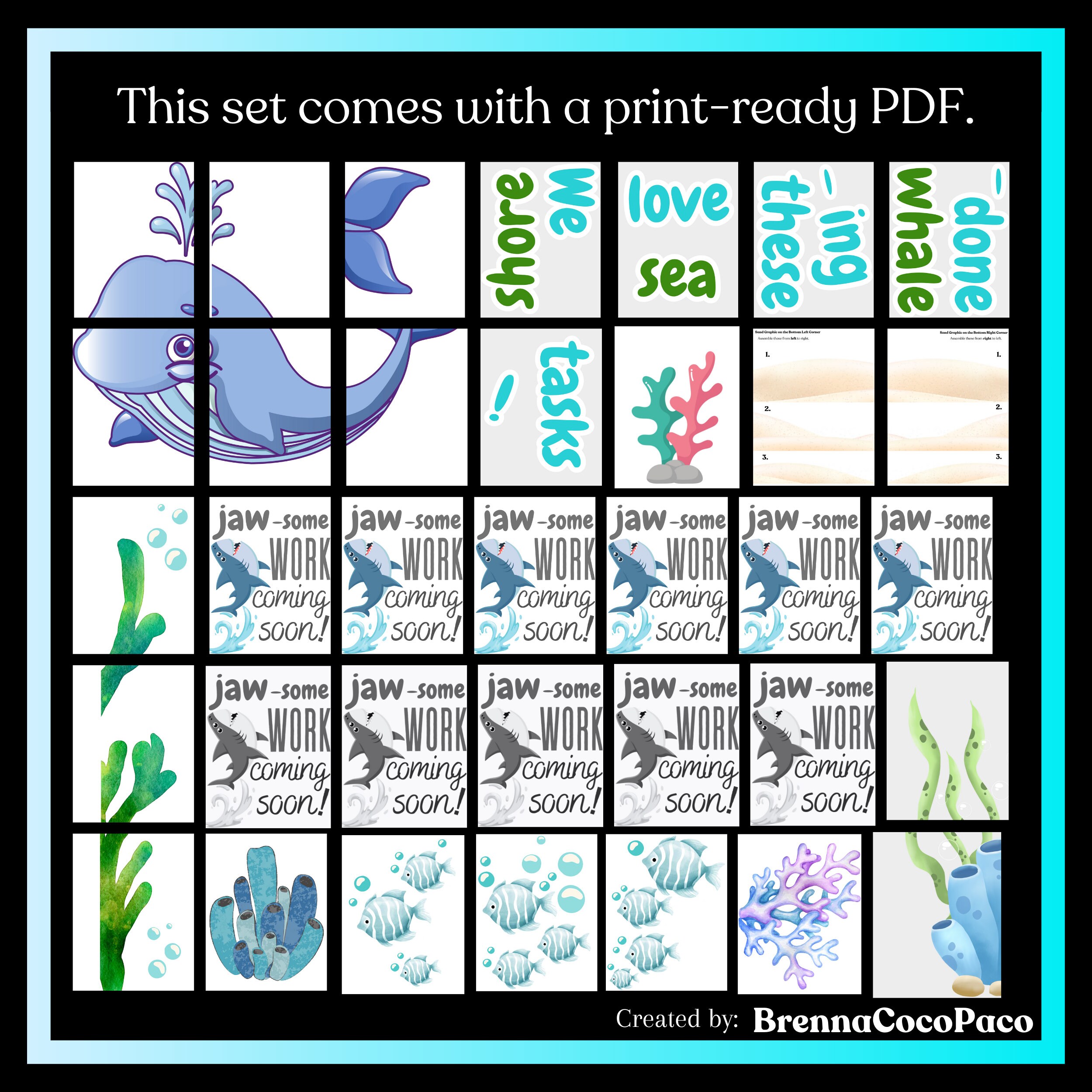 New Ocean Theme Bulletin Board Decoration With Jaw-some Work Coming ...