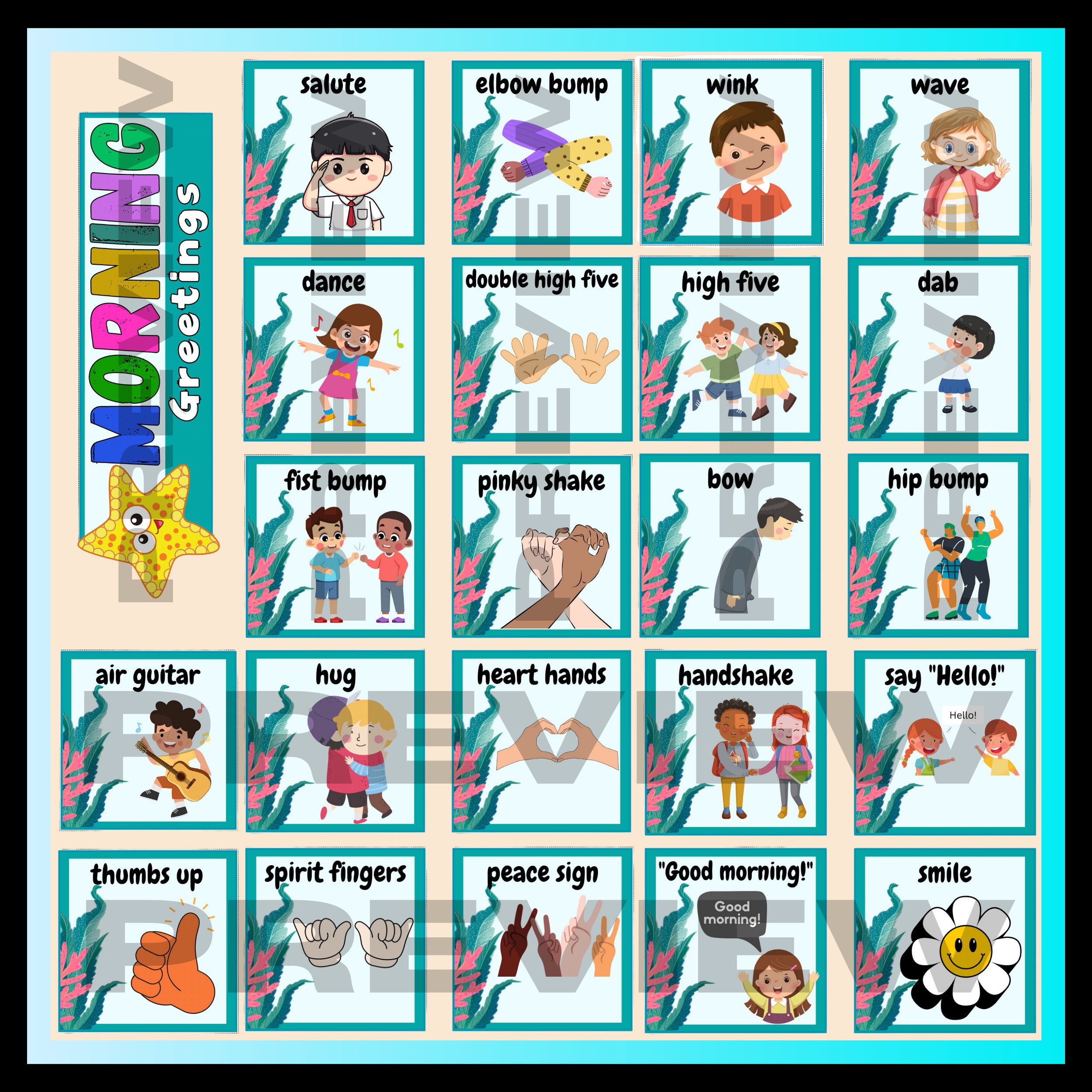 New! Ocean Theme Morning Greeting Choices | Door Greetings | Greeting ...