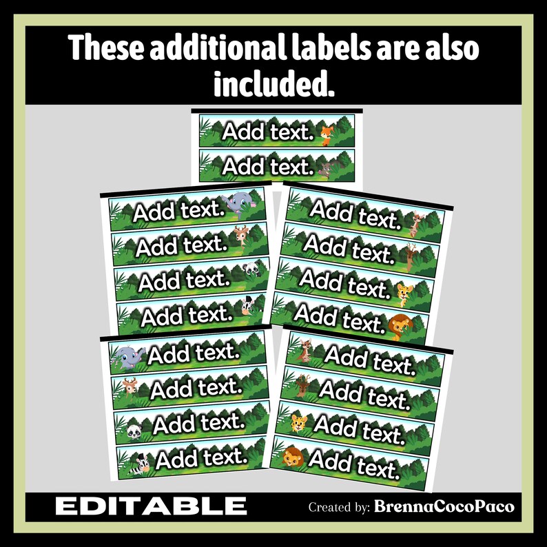 New Forest Themed 10 Drawer Cart Labels | Print-ready and Editable ...