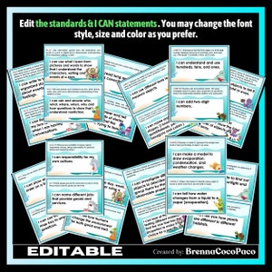 Ocean Themed Focus Wall TEMPLATES: CCSS, I Can Statement, Spelling ...