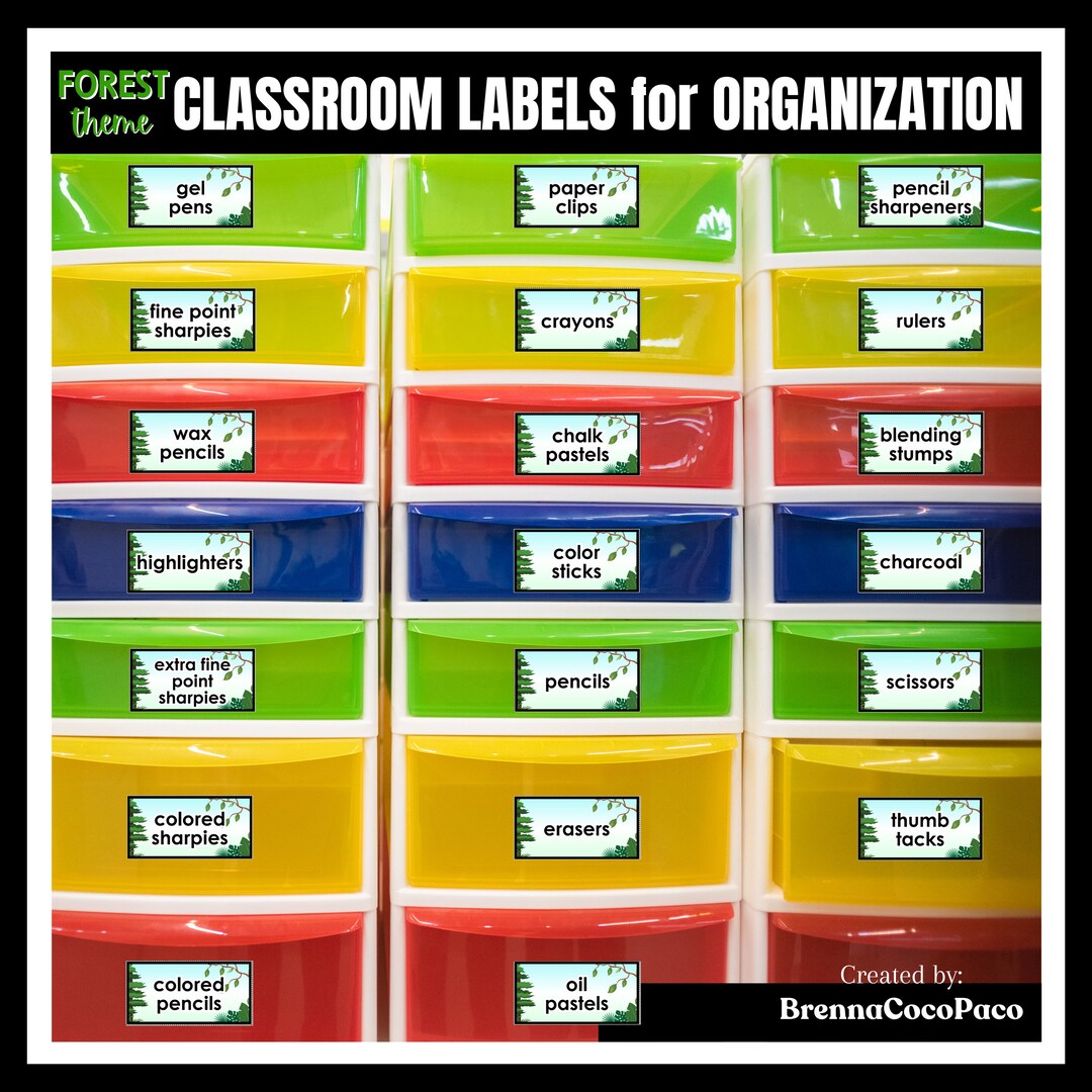 New Forest Themed Classroom Craft & Supply Labels | Print-ready and ...