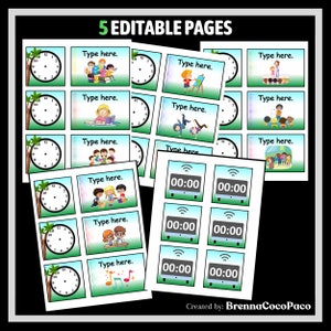 New! Editable Jungle or Forest Theme Visual Class Schedule | Analog ...