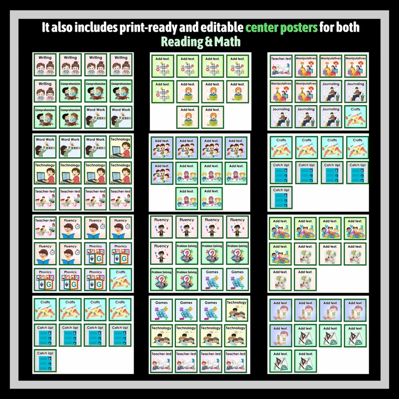 Forest Theme Center Rotation Posters, Planning Templates, Checklist ...