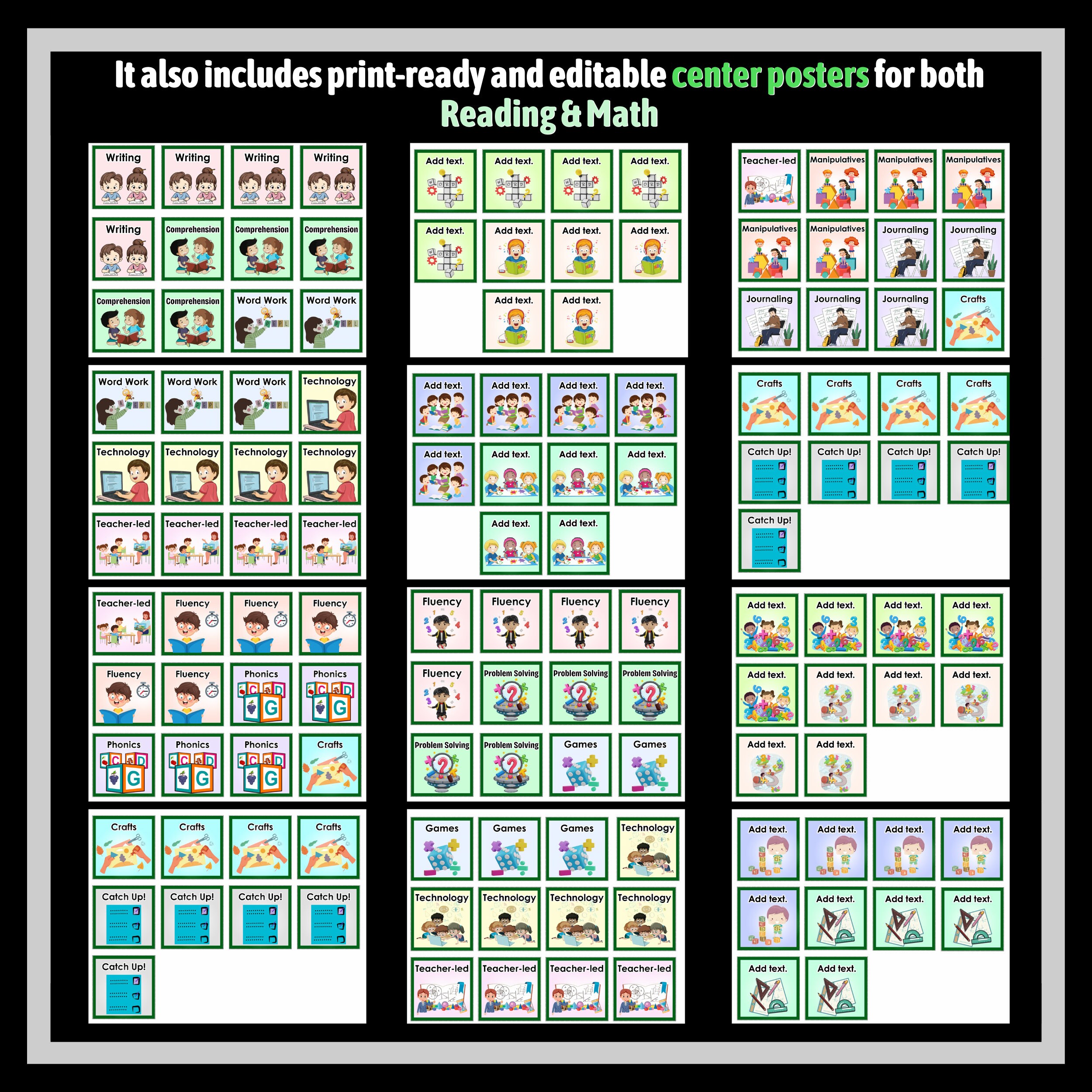 Forest Theme Center Rotation Posters, Planning Templates, Checklist ...