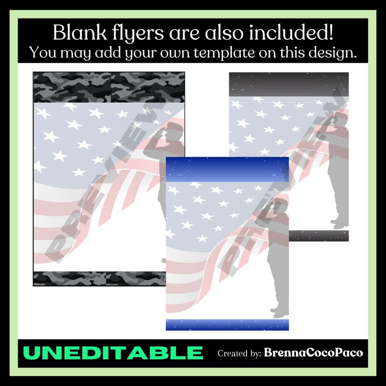 New Editable Veterans Day Celebration Flyer Template #3| Unique School ...