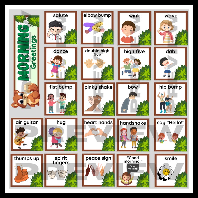 New! Forest Theme Morning Greeting Choices | Door Greetings | Greeting ...