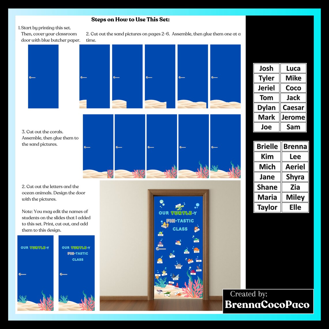 New Ocean Themed Classroom Door Decoration | Print-ready and Editable ...