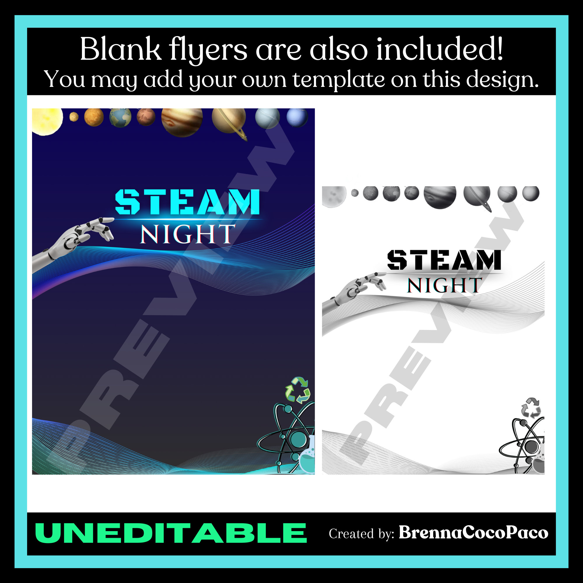 New Editable Family STEAM Night Flyer Template #1| Unique School Flyers ...