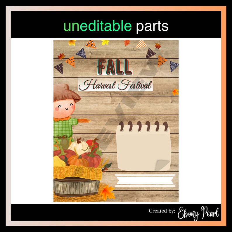 New! Editable Fall Harvest Festival Flyer Template #1 | Unique School ...